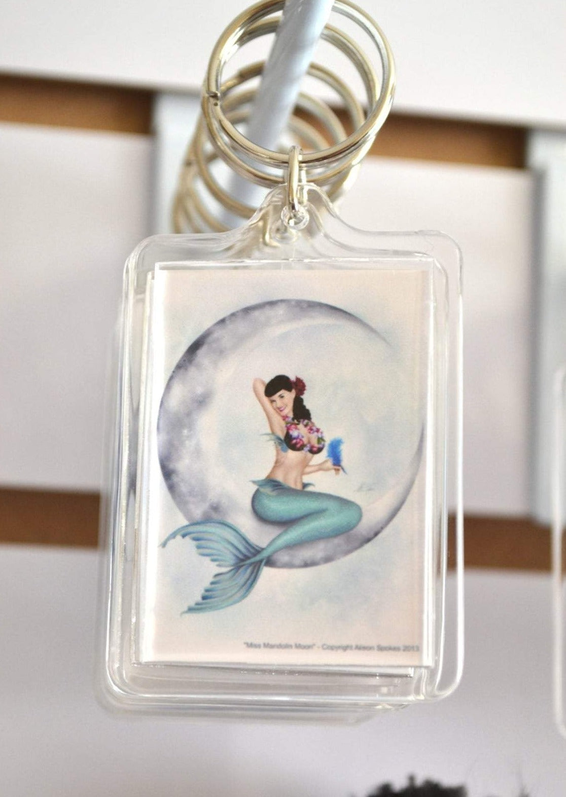 Miss Mandolin Moon Sexy Pinup Mermaid Key Chain – Alison Spokes