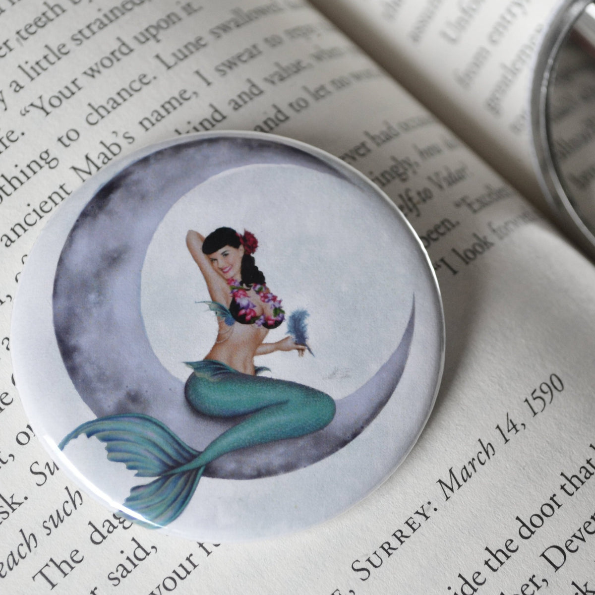 Miss Mandolin Moon Mermaid Pocket Mirror – Alison Spokes