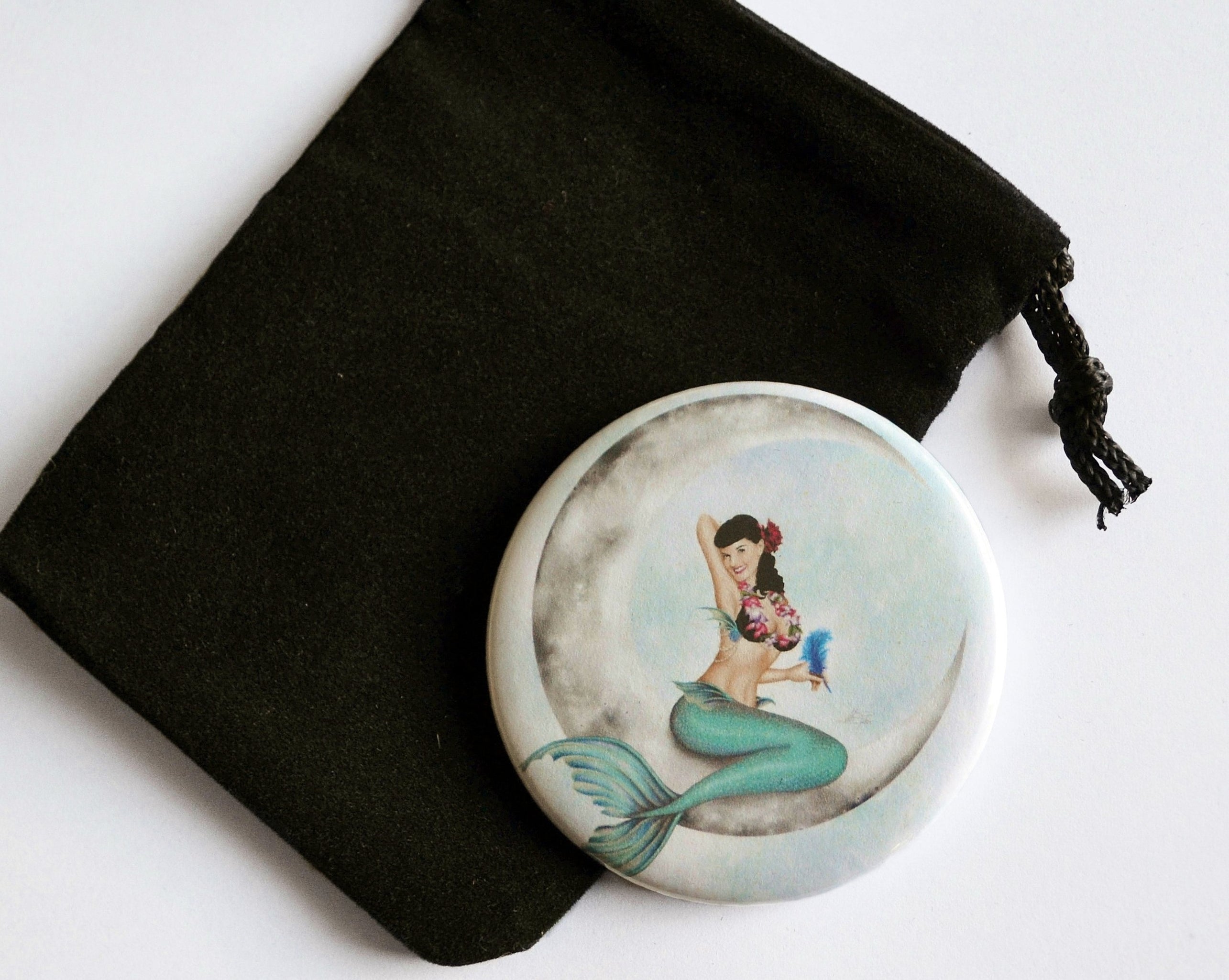 Miss Mandolin Moon Mermaid Pocket Mirror – Alison Spokes